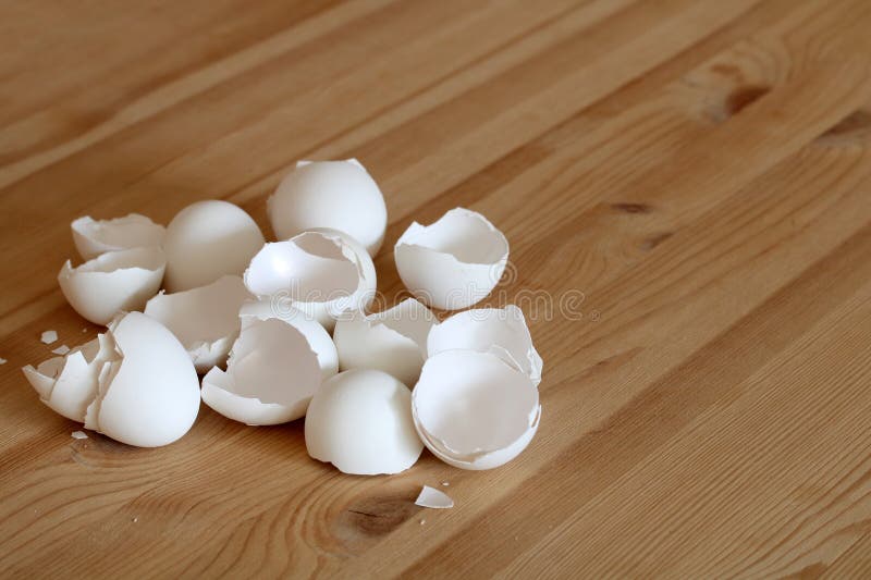 Broken Eggshells Lying Wooden Table Stock Photos - Free & Royalty-Free ...