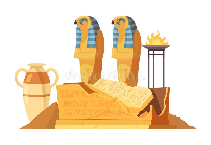 Broken Egyptian Tomb Composition Stock Vector - Illustration of tomb ...