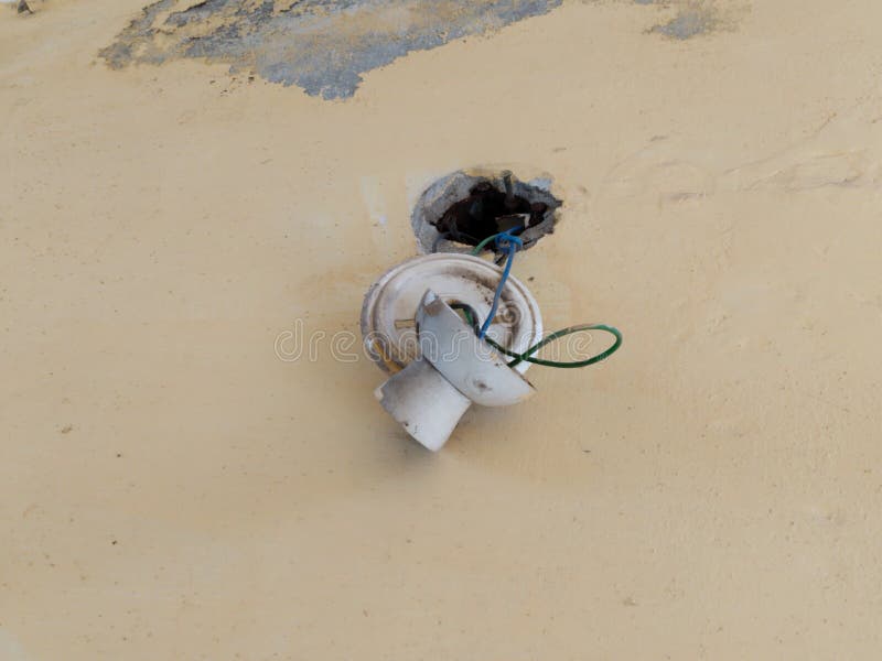 Broken Electric Empty Lamp Socket for Home Interiors and Exterior ...