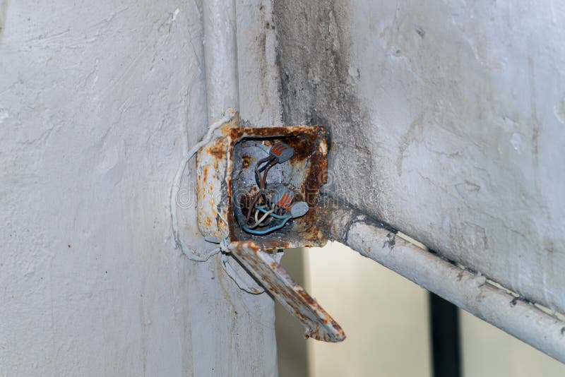 Broken Electrical Box with New Wires Stock Image - Image of panel ...