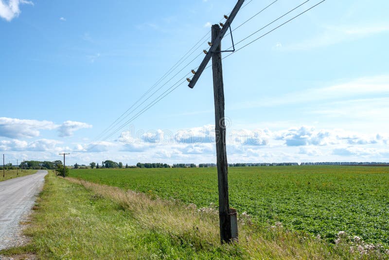 Broken Electrical Support on the Edge of the Road Stock Photo - Image ...