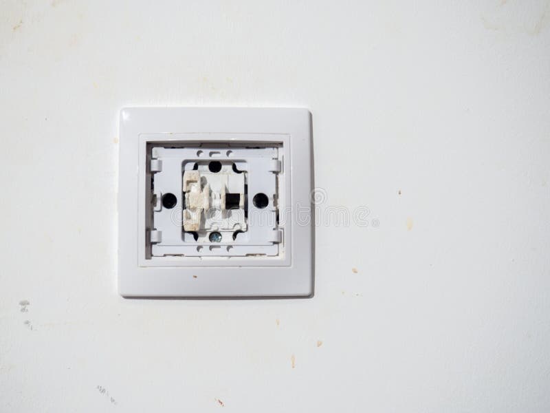 Old Plastic Wall Light Switch. Vintage Device Stock Photo - Image of ...