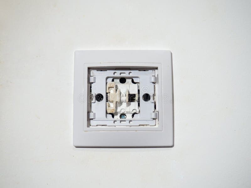 Old Plastic Wall Light Switch. Vintage Device Stock Photo - Image of ...