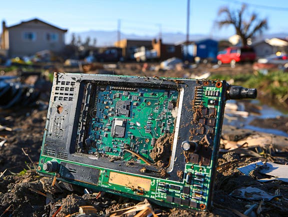 A Broken Electronic Device Sitting on Top of a Pile of Trash Stock ...