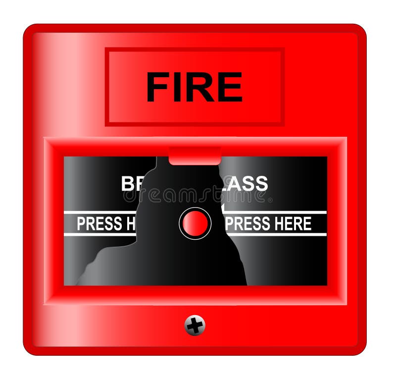 Broken Emergency Break Glass Box Stock Illustration - Illustration of ...