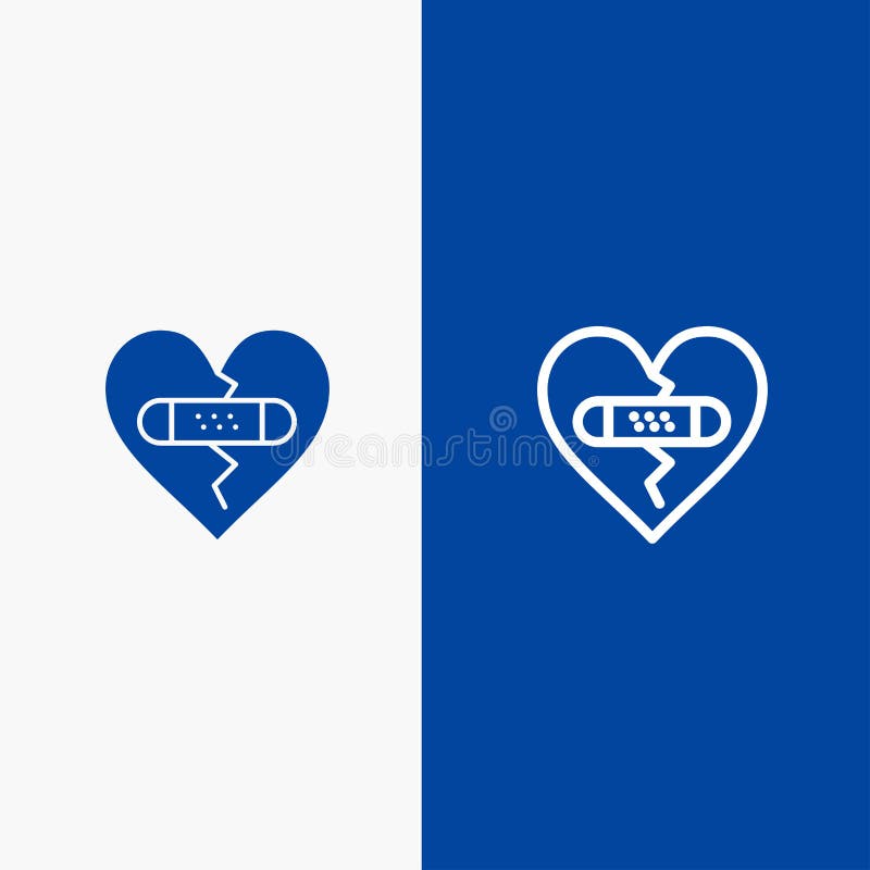 Broken, Emotions, Forgiveness, Heart, Love Line and Glyph Solid Icon ...