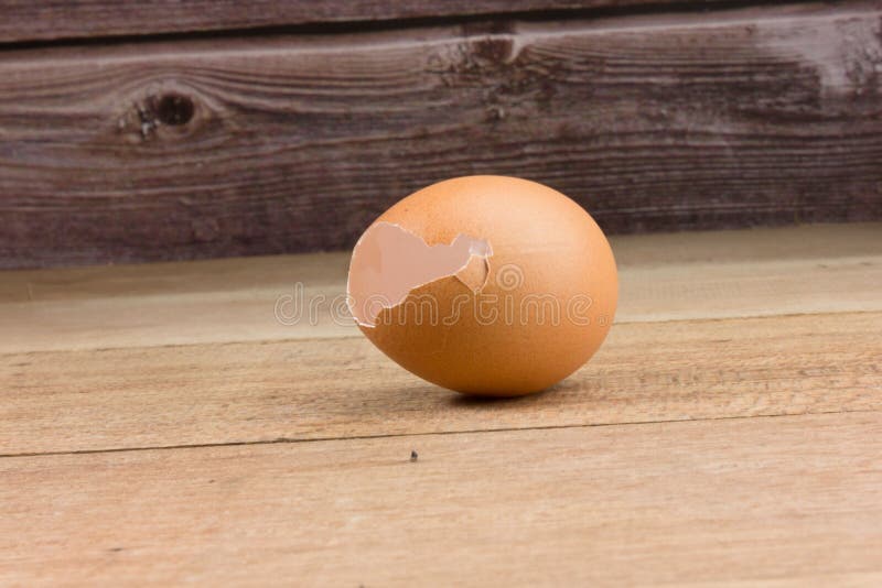 Broken Empty Egg Shell on Wooden Surface Stock Photo - Image of wooden ...