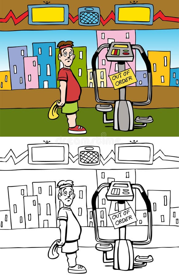 Broken Equipment at Gym stock vector. Illustration of mill - 11106137