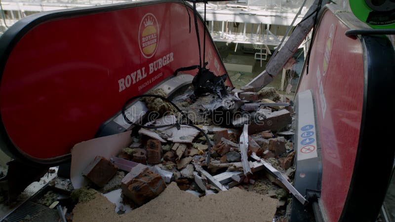 A broken escalator stock video. Video of logo, emergency - 253645201