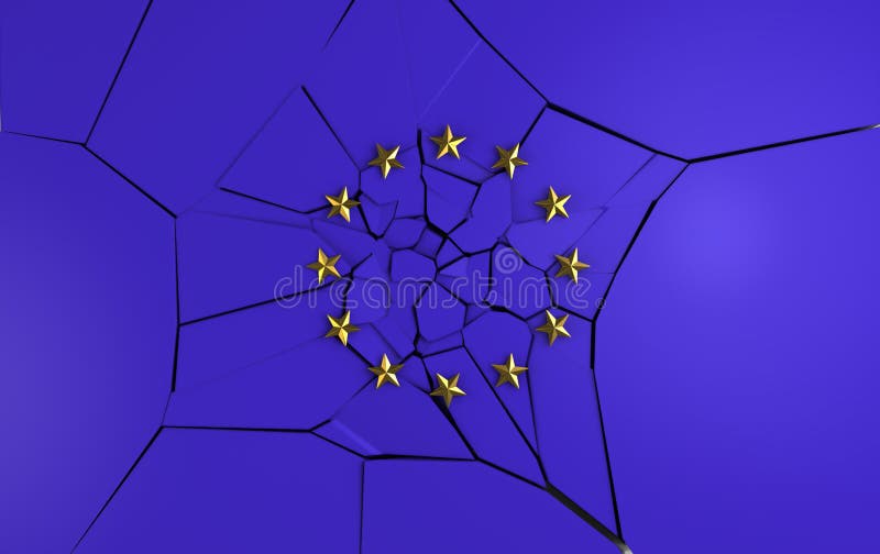 Broken European flag stock illustration. Illustration of blue - 18117200