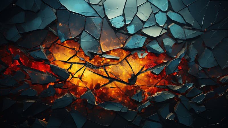 Broken Exploded Glass Shattered Creative Background AI Generative Stock ...