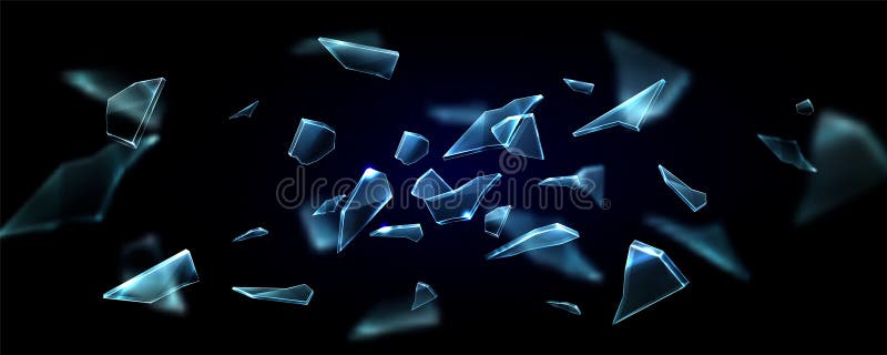 Broken and Exploded Glass Surface Fly in Shatter Stock Vector ...