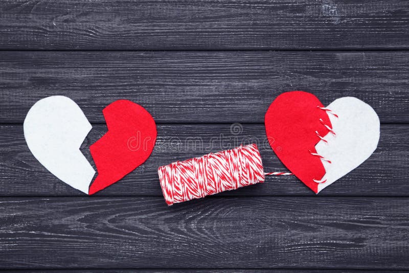 Broken red hearts stock photo. Image of hearts, depressed - 110223910