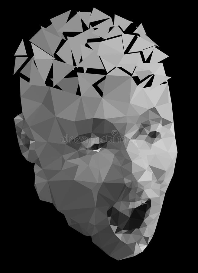 Broken face stock vector. Illustration of concept, triangle - 56100173
