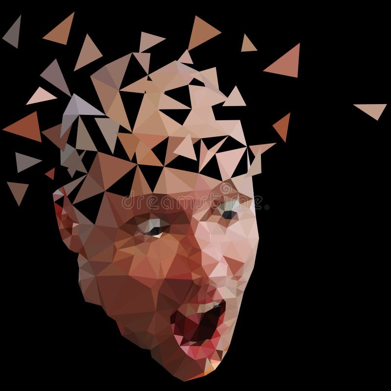Broken face stock vector. Illustration of concept, triangle - 56100173