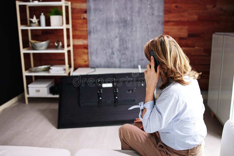 Broken Fallen TV stock image. Image of fallen, monitor - 268969373