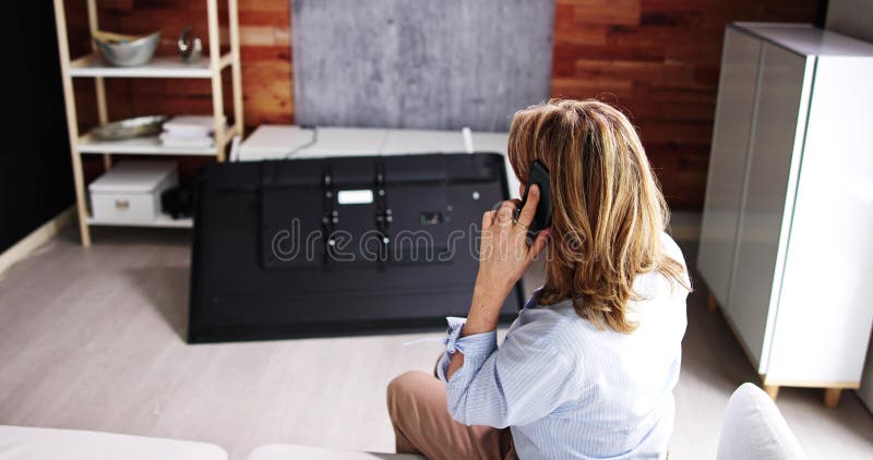 Broken Fallen TV stock photo. Image of accident, mistake - 269636330