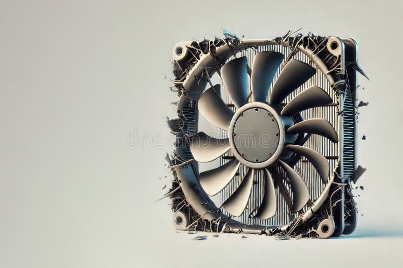 Broken Fan with Parts and Cracks. Space for Text. Stock Image - Image ...