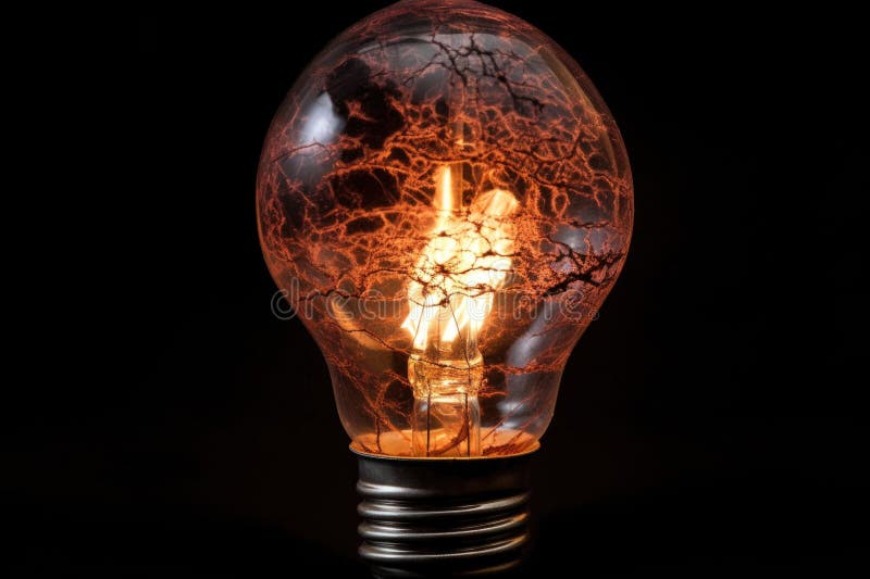 Broken Filament Inside a Burnt-out Lightbulb Stock Illustration ...