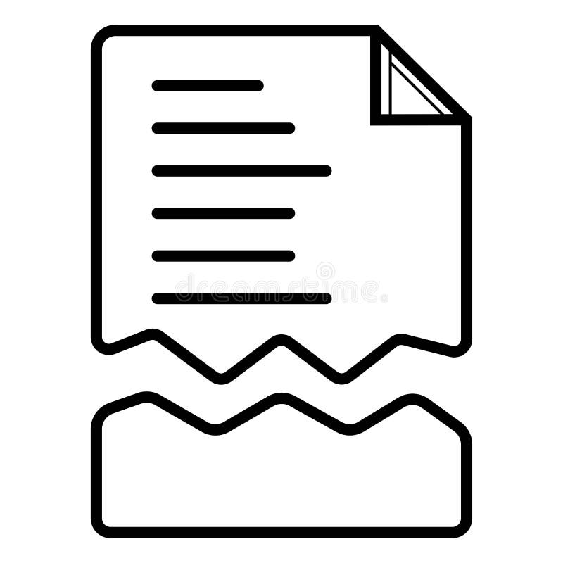 Damaged file line icon stock vector. Illustration of data - 108045828