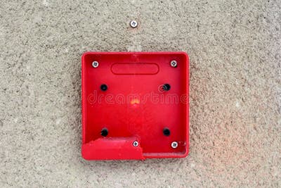 Broken Fire Alarm Plastic Box Switch Stock Photo - Image of outer ...