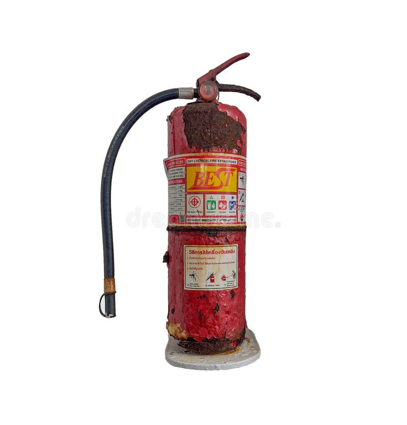 Broken Fire Extinguisher on White Background Editorial Photography ...