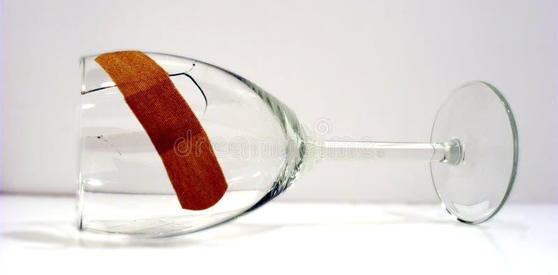 Broken (fixed Now) Wine Glass Stock Image - Image of band, glass: 1544575