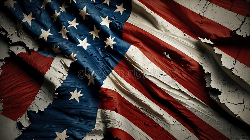 Broken Flag Representing the United States Stock Illustration ...