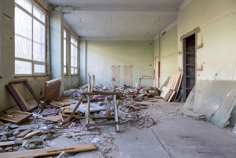 Broken Floor, Trash and Clutter in an Abandoned Room Stock Image ... Broken Floor, Trash and Clutter in an Abandoned Room Stock Image ...