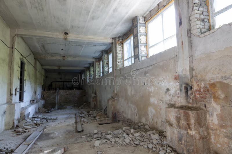 Broken Floor, Trash and Clutter in an Abandoned Room Stock Photo ...