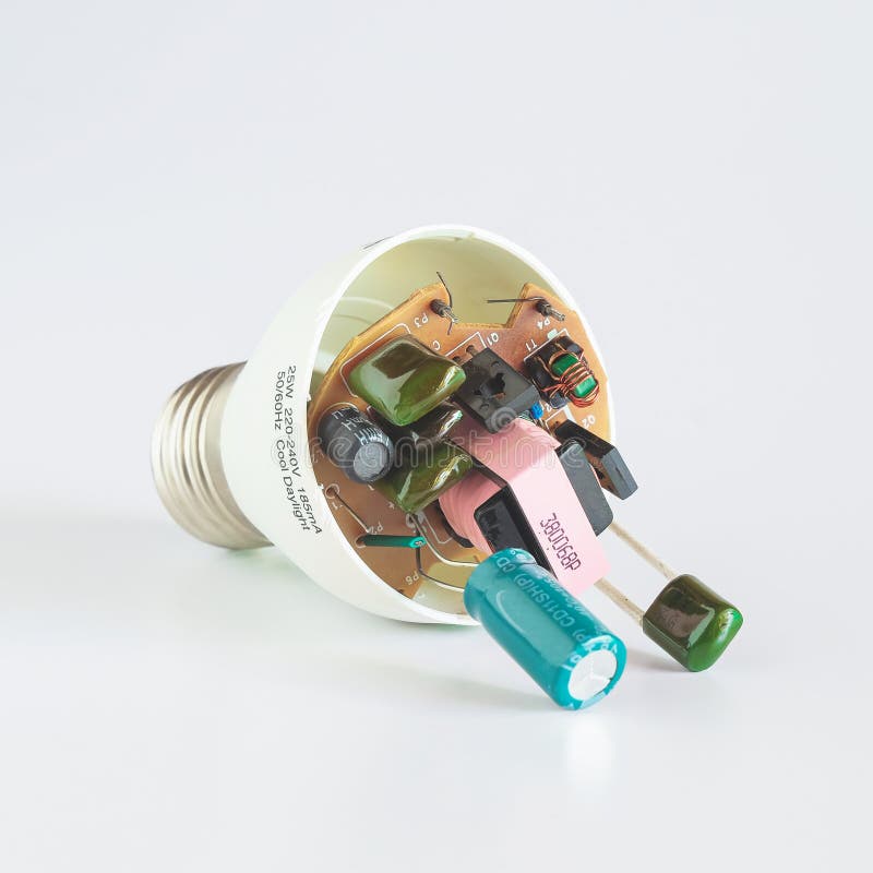 Broken Fluorescent Incandescent Bulbs Stock Photo - Image of economical ...