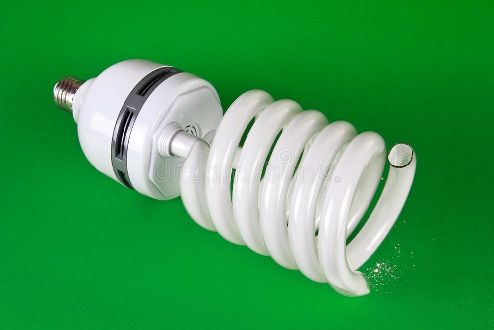 Broken Fluorescent Lightbulb Stock Photo - Image of light, environment ...