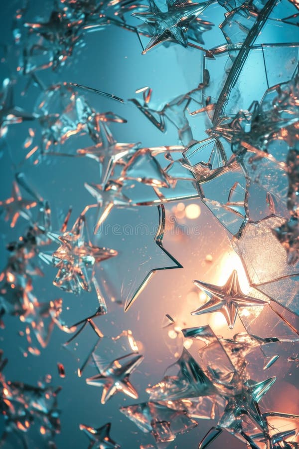 Broken Flying Glass. Glass in Space Stock Illustration - Illustration ...