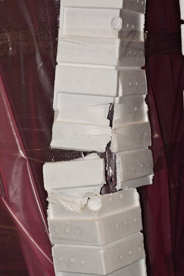 Broken Foam Edge Protectors on Merchandise Damage in Transit. Stock ...