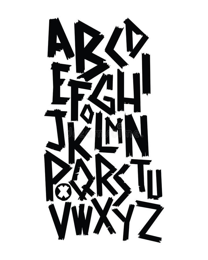 Font stock vector. Illustration of alphabet, drawn, hipster - 82060526