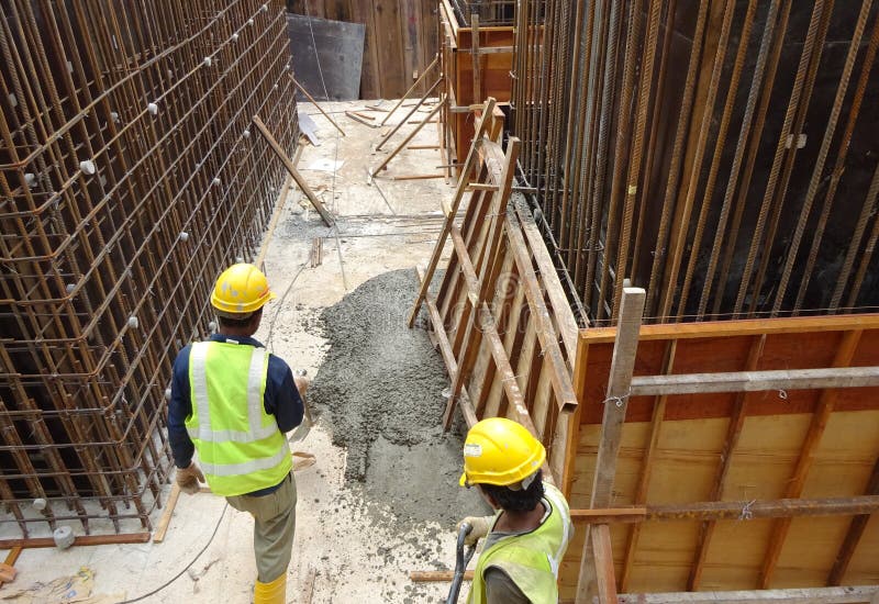 Broken Formwork and Splash of Concrete Slurry Editorial Stock Image ...