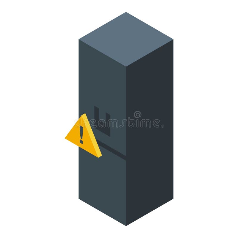 Broken Fridge Showing Warning Sign Isometric Icon Stock Illustration ...