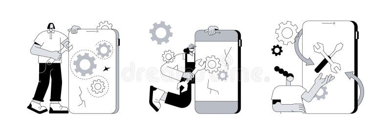 Broken Gadget Abstract Concept Vector Illustrations. Stock Vector ...