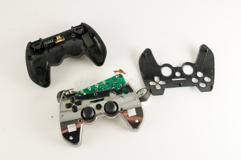Broken Gamepad Joystick on White Backrgound Stock Image - Image of ...