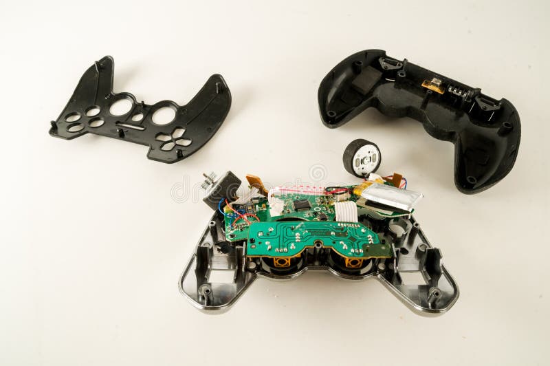 Broken Gamepad Joystick on White Backrgound Stock Image - Image of play ...