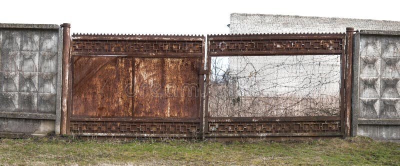 Broken gate stock photo. Image of private, fall, background - 68925504