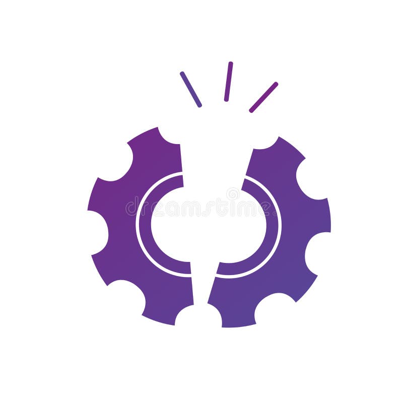 Half Gear Settings Icon. Cogwheel Gear Mechanism with Text Place ...