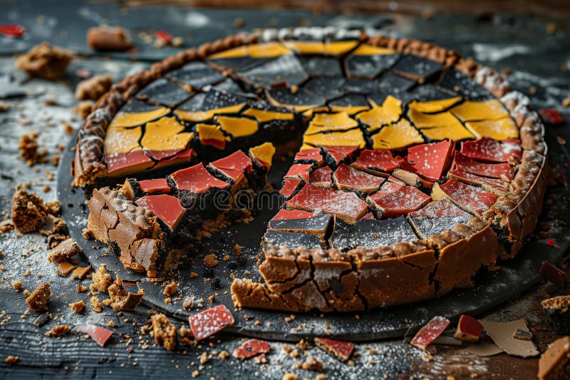 Broken German Flag Cake, Symbol of War and Separatist Sentiment Stock ...