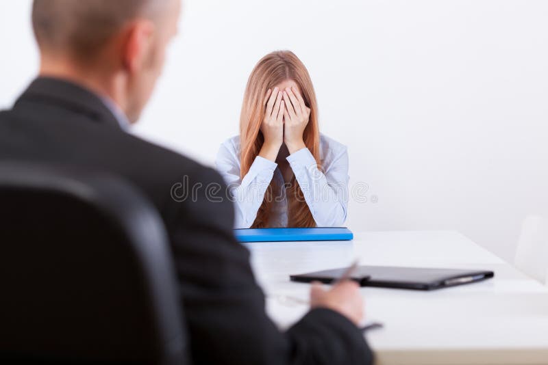 Crying during Job Interview Stock Image - Image of conduct ...