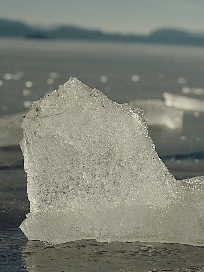 Broken Glacier or an Ice Shelf. Reflection in Ice Stock Image - Image ...