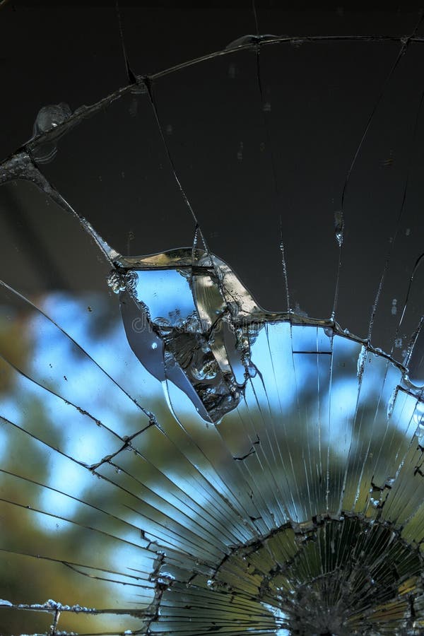 Broken Glass Accident on the Street Stock Image - Image of crime ...