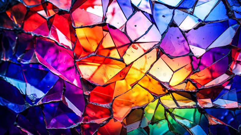 Broken Glass Background. Colorful Broken Glass Texture Stock ...