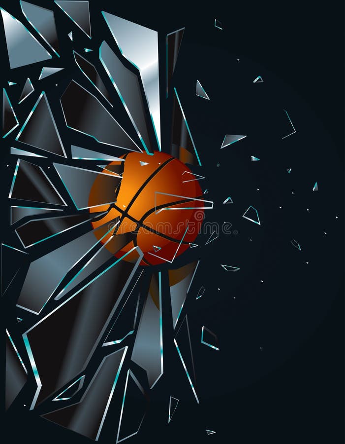 Broken Glass Basketball stock vector. Illustration of beat - 13382515