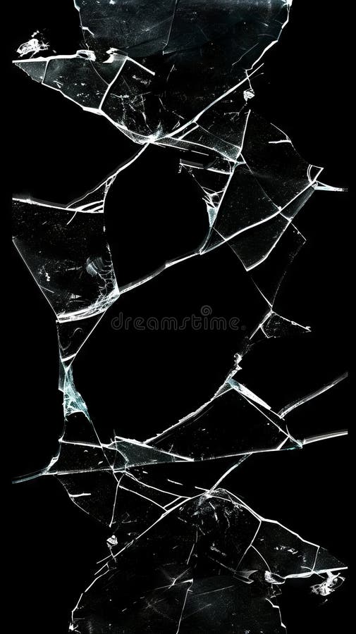 Broken Glass on Black Background Stock Illustration - Illustration of ...