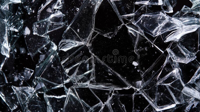 Broken Glass on Black Background Stock Image - Image of crack, abstract ...